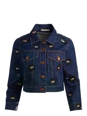 Alice + Olivia Chloe Eyes-embellished Jacket - Blue