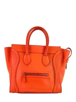 Celine Luggage Mini Tote Bag Grainy Leather - Orange