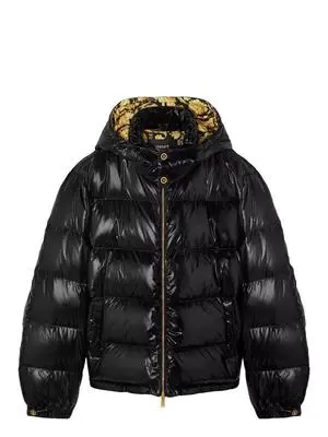 Versace Hooded Puffer Jacket - Black