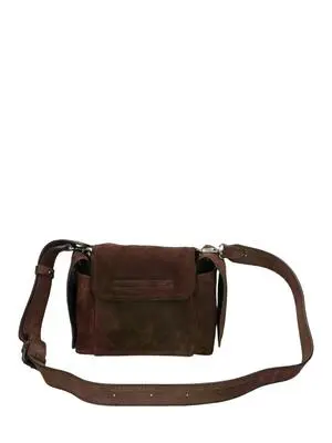 VIC MATIE Suede Crossbody Bag - Brown