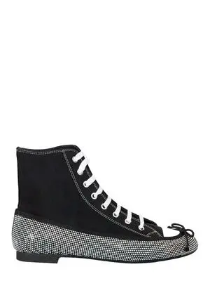Marco De Vincenzo Crystal-embellished Lace-up Sneakers - Black