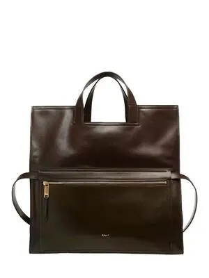 Bally Foldable-detail Leather Tote Bag - Brown