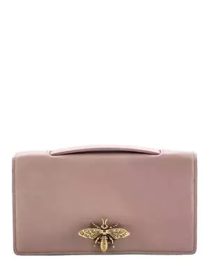 Dior Bee Leather Clutch Bag - Neutrals