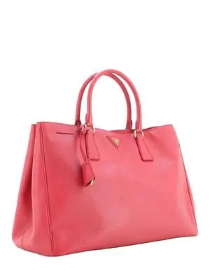 Prada Open Saffiano Leather Large Tote Bag - Red