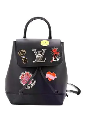 LOUIS VUITTON Lockme Limited Edition Pin Embellished Leather Mini Backpack - Black