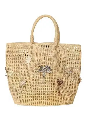 Alanui Palm-tree Raffia Tote Bag - Neutrals