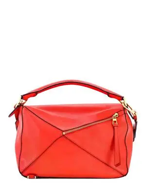 Loewe Puzzle Leather Shoulder Bag - Red