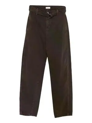 Liu Jo Belted-waist Side-pocket Trousers - Brown