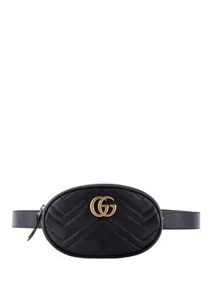 Gucci Gg Marmont Matelassé Leather Belt Bag - Black