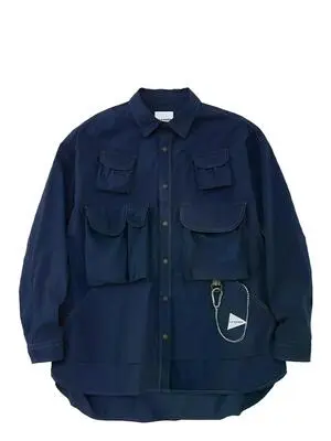 AND WANDER Multi Pocket Shirt - Blue