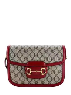 Gucci Horsebit 1955 Gg Coated Canvas Shoulder Bag - Brown