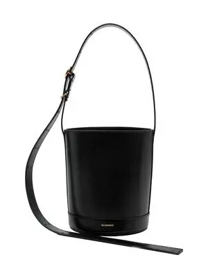 JIL SANDER Cannolo Logo-lettering Bucket Bag - Black