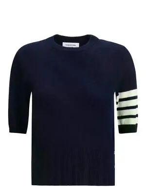 Thom Browne Intarsia Striped Sleeve T-shirt - Blue