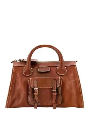 Chloé Edith Nm Leather Medium Satchel - Brown