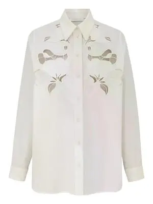 Zimmermann Flower-embroidered Shirt - White