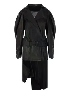 Yohji Yamamoto Belted Puff-sleeve Coat - Black