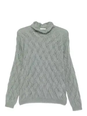 SEMICOUTURE Elsa Cable-knit Roll-neck Sweater - Grey