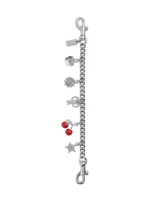 COACH® Crystal Motif Chain Bag Charm - Silver/multi