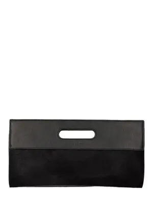 VIC MATIE Cut-out Leather Clutch - Black