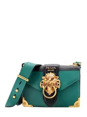 Prada Animalier Cahier Crossbody Bag - Green