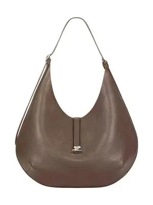COURREGES Logo-buckle Shoulder Bag - Brown