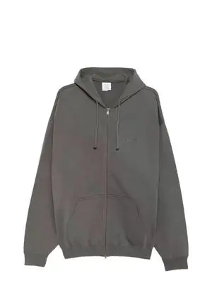Vetements Embroidered Zip Hoodie - Grey