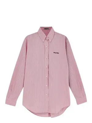 Miu Miu Striped Cotton Shirt - Pink