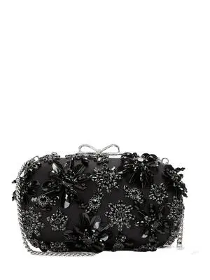 SELF-PORTRAIT Crystals Clutch Bag - Black