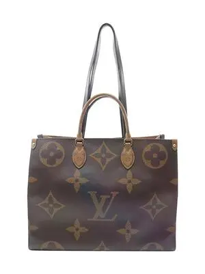 LOUIS VUITTON 2021 Monogram Reverse Giant Onthego Gm Satchel - Brown