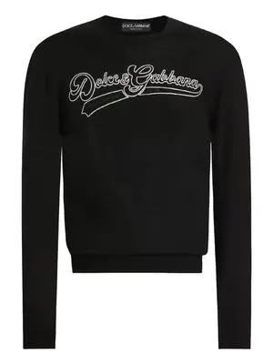 Dolce & Gabbana Logo Crew Neck Knitwear - Black
