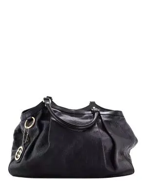 Gucci Sukey Ssima Leather Large Tote Bag - Black