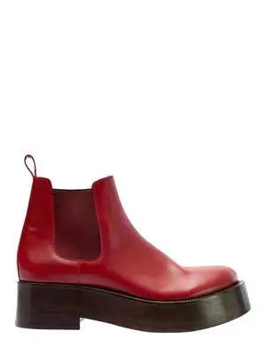 Valentino Garavani Platform Chelsea Boots - Red