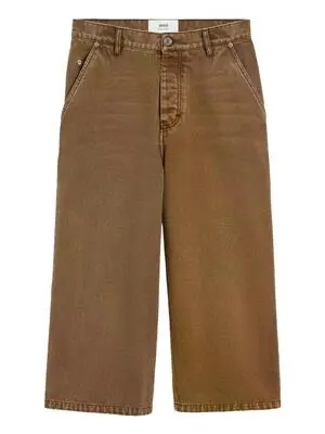 Ami Cotton Bermuda Shorts - Brown