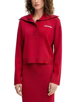 Patrizia Pepe Button-fastening Sweater - Red