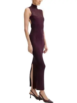 Patrizia Pepe Open-back Ribbed Midi Dress - Red
