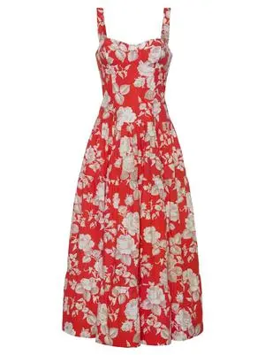Cara Cara Santiago Tie Midi Dress - Red