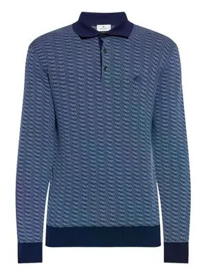 Etro Patterned Buttoned Polo Shirt - Blue