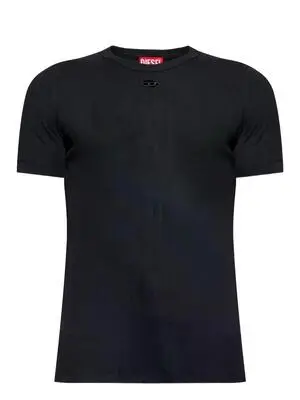 DIESEL® Logo-detail Ribbed T-shirt - Black