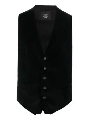 Tagliatore Single-breasted Panelled Waistcoat - Black