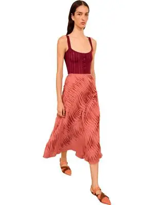 Ulla Johnson Amiko Midi Skirt - Chestnut
