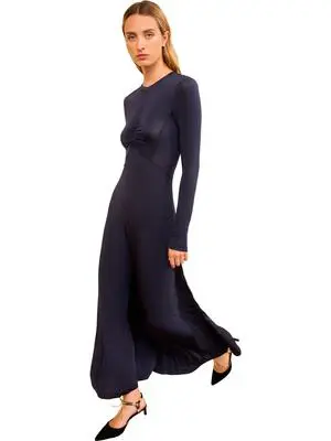 Ulla Johnson Naia Long Sleeve Ruched Dress - Midnight
