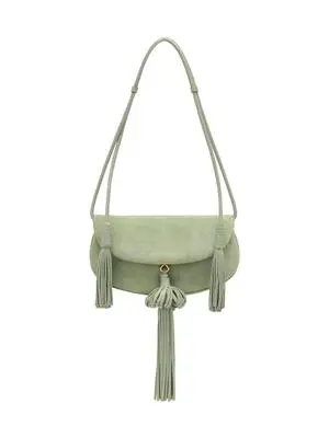 Ulla Johnson Paloma Tassel Flap Bag - Sea Glass
