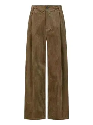 STUDIO TOMBOY Pleated Corduroy Trousers - Neutrals