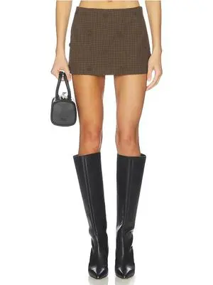 MY MUM MADE IT Rosette Check Mini Skirt - Brown
