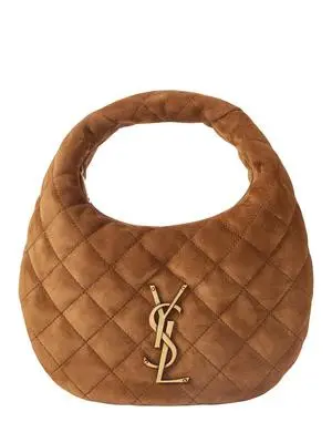 Saint Laurent Quilted Suede Shoulder Bag - Brown