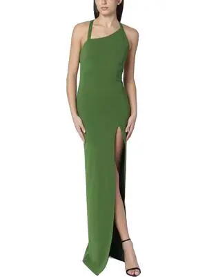 Attico Long Dress With Slit - Green