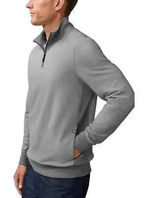 Mack Weldon Relaxed Fit Quarter Zip Sweater Medium Grey Heather