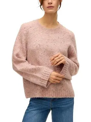 Vero Moda Ingrid Long Sleeve O-neck Pullover Sweater - Pink Dogwood