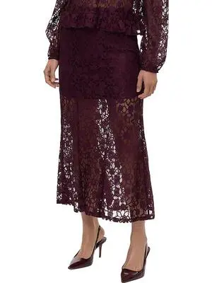 Vero Moda Meta Lace Skirt - Wine