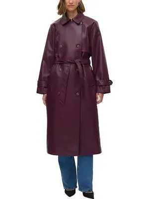 Vero Moda Long Coated Trench Coat - Wine